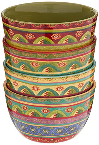 Certified International Tunisian Sunset Ice Cream Bowls (Set of 4), 5.25", Multicolor