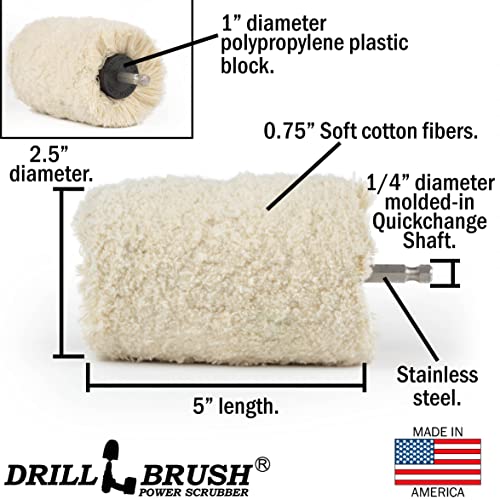 Drill Brush - Soft - Cotton - Cone - Buffer Polisher - Car Buffer - Buffing Wheel - Polisher - Metal - Chrome - Stainless Steel - Aluminum - Titanium - Glass - Wood - Buffer - Wheels - Rims - Engine