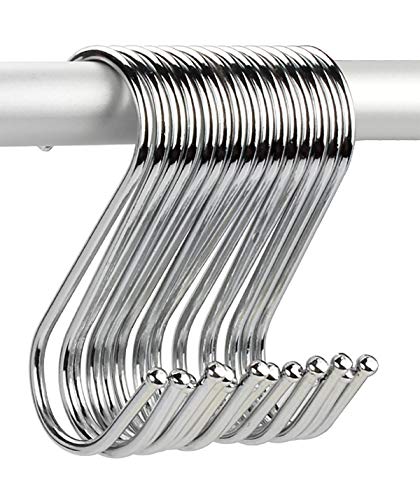 Gikbay Heavy-Duty Stainless Steel, Gardening Tools for Plants, Silver Hanging Hooks Installation Hardware Designed for Any Kitchen (S, 10 Pcs), Small