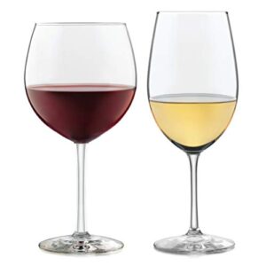 libbey vineyard reserve 12-piece wine glass party set for chardonnay and merlot/bordeaux