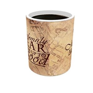 Morphing Mugs Harry Potter - Hogwarts Marauder's Map - I Solemnly Swear - 11 oz Heat Sensitive Mug – Image Revealed With HOT Liquid added! - Officially Licensed Collectible