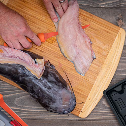 Flex Fillet Fishing Cutlery Set with Sharpening Steel, Cutting Board and Durable Leymar Handles, 5-peice