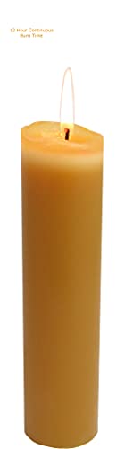 Beeswax Candle Works, 8.5 x 1.5-Inch Pillar, 35-Hour, 100% USA Beeswax