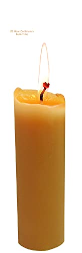 Beeswax Candle Works, 8.5 x 1.5-Inch Pillar, 35-Hour, 100% USA Beeswax