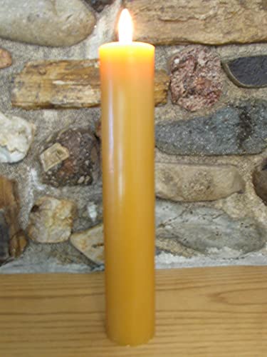 Beeswax Candle Works, 8.5 x 1.5-Inch Pillar, 35-Hour, 100% USA Beeswax