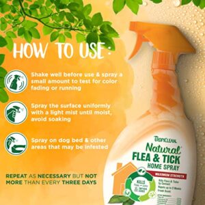 TropiClean Natural Flea and Tick Spray for Home | Maximum Strength Flea Spray for Carpet and Furniture | Family-Friendly & Safe | Made in the USA | 32oz