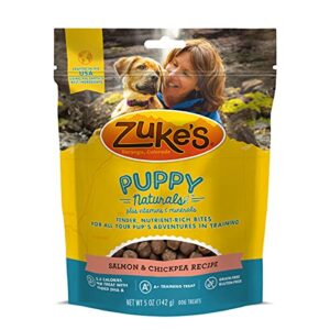 zuke's puppy naturals puppy treats salmon and chickpea recipe - 5 oz bag