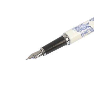 zoohot Jinhao Fountain Pen Blue and White Porcelain Chinese Dragon Medium Nib