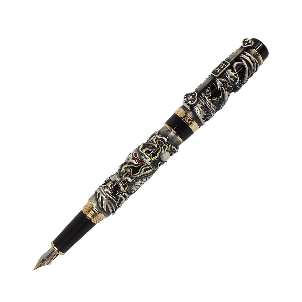 zoohot Fountain Pen Jinhao Chinese Dragon Heavy pen,Bronze