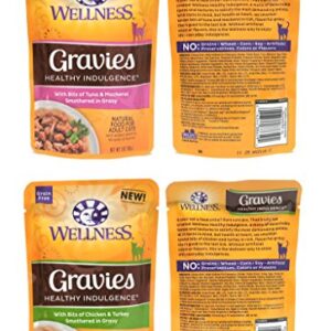 Wellness Healthy Indulgence Wet Cat Food Pouch Variety Pack, 10 Flavors, 3-Ounces Each (10 Pack)