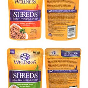 Wellness Healthy Indulgence Wet Cat Food Pouch Variety Pack, 10 Flavors, 3-Ounces Each (10 Pack)