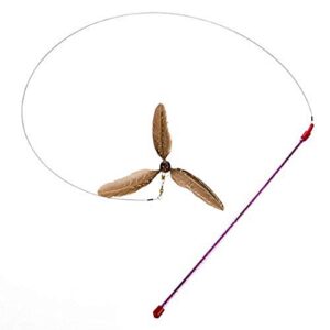 gocat da purr-peller cat toy, a feather propeller that spins as it is guided through the air, all breed sizes