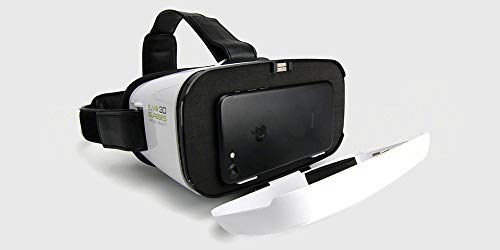 AS SEEN ON TV! Dynamic Virtual Viewer (DVV) 3D Glasses | Smartphone Video Virtual Reality VR Headset Player -- (Black/White) IOS