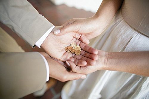 CB Accessories Wedding Unity Coins - Arras de Boda - Decorative Box with Rhinestone Crystals Keepsake 75 (Gold)