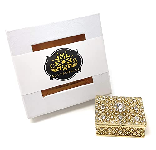 CB Accessories Wedding Unity Coins - Arras de Boda - Decorative Box with Rhinestone Crystals Keepsake 75 (Gold)