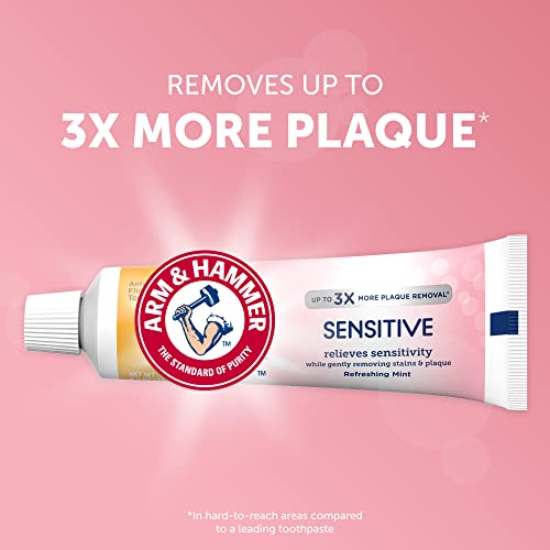 Arm & Hammer Sensitive Toothpaste, Refreshing Mint, Relieves Sensitivity, 4.5 Ounce (Pack of 12)