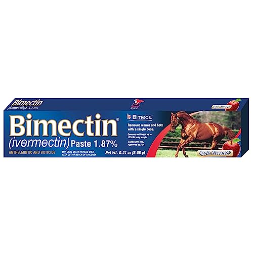 Bimectin Ivermectin 1.87% Paste Wormer Parasites Apple Horse OTC (2 Tubes)