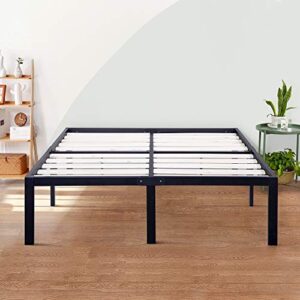 olee sleep 14 inch tall t-3000 ultra wood slat steel / non-slip bed frame