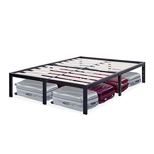 Olee Sleep 14 Inch Tall T-3000 Ultra Wood Slat Steel / Non-Slip Bed Frame