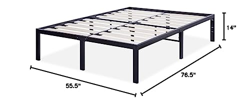 Olee Sleep 14 Inch Tall T-3000 Ultra Wood Slat Steel / Non-Slip Bed Frame