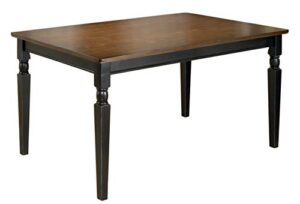 signature design by ashley owingsville rustic farmhouse dining room table, black & brown