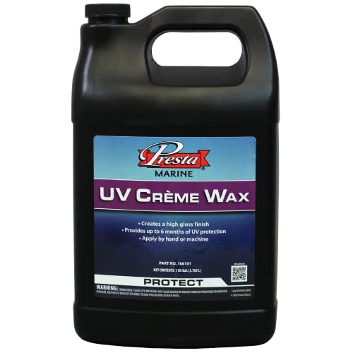 Presta UV Crème Wax - Creates High Gloss Finish and Long-Lasting Shine / Traditional Wax For Use On Fiberglass, Gel Coat and Painted Vehicle Finishes  / 1 Gallon. (166101) 