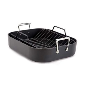 all-clad ha1 hard anodized nonstick roaster and nonstick rack 13 x 16 inch roaster pan, pots and pans, cookware