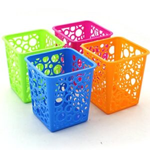 z zicome desktop office storage organizer, hollow pen pencil holder basket, set of 4