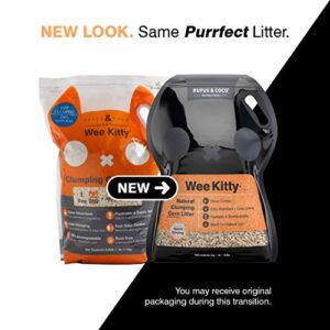 Rufus & Coco WeeKitty | Natural Flushable Clumping Cat Litter | Low Tracking Biodegradable Pellets | Corn 8.8lbs bag