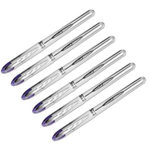 uni-ball Vision Elite Stick Roller Ball Pens, Bold Point, Purple Ink, 6 Pens