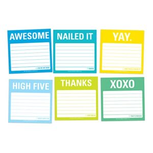 Knock Knock It's All Good Sticky Note Packet, 6 Sticky Note Pads Set, 2.75 x 2.75-Inches and 40-Sheets Each