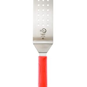 Mercer Culinary Millennia Perforated Turner, 8 Inch x 3 Inch, Red