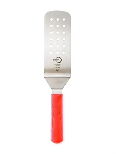 Mercer Culinary Millennia Perforated Turner, 8 Inch x 3 Inch, Red