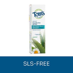 Tom's of Maine Fluoride-Free Botanically Bright Toothpaste, Natural Toothpaste, Whitening Toothpaste, Spearmint, 4.7 Ounce, 6-Pack