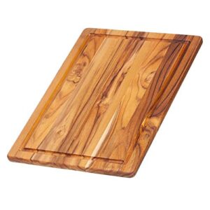 teakhaus edge grain cutting/serving board + juice canal (rectangle) | 15.75" x 11" x 0.5"