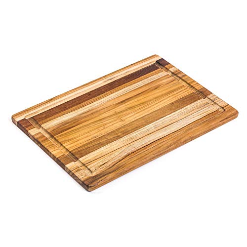 TeakHaus Edge Grain Cutting/Serving Board + Juice Canal (Rectangle) | 15.75" x 11" x 0.5"