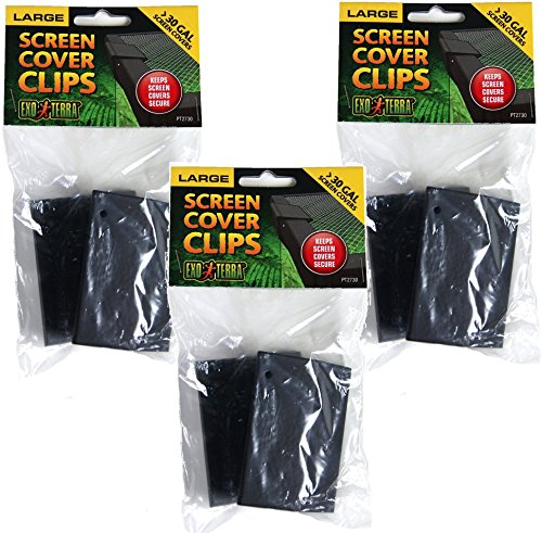 (3 Pack) Exo Terra Terrarium Cover Clip Set, Large, 2 Clips each