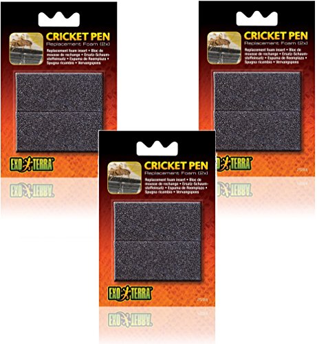 (3 Pack) Exo Terra Replacement Sponges Cricket Pen, 2 Sponges each