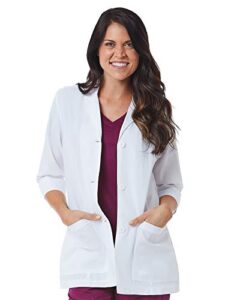 red panda maevn women's 3/4 sleeve lab coat(white, small)