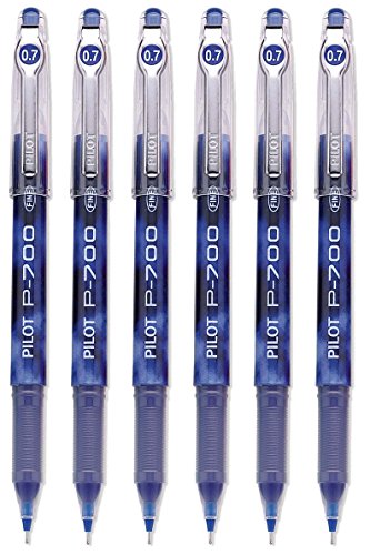 Pilot Precise P-700 Gel Ink Rolling Ball Pens, Fine Point, Blue Ink, 6 Pens