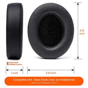 Wicked Cushions Ear Pads for Beats Studio 3 - Also fits Beats Studio 2 (Models B0501 / B0500) | Industrial Grade Adhesive & Ear Conforming Comfortable Memory Foam | Black