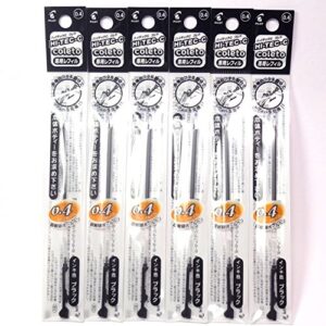 pilot hi-tec-c coleto gel ink pen refill 0.4mm, black, × 6 packs/total 6 pcs (japan import) [komainu-dou original package]