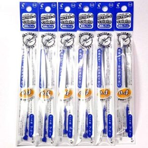 pilot hi-tec-c coleto gel ink pen refill 0.4mm, blue, × 6 packs/total 6 pcs