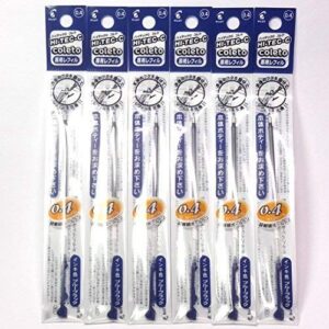 pilot hi-tec-c coleto gel ink pen refill 0.4mm, blue black, × 6 packs/total 6 pcs (japan import) [komainu-dou original package]