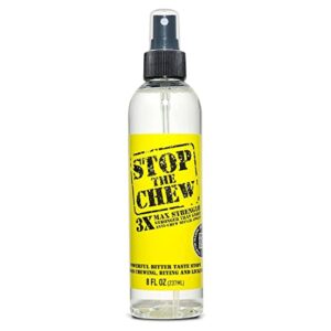 ebpp stop the chew 3x strength anti chew bitter spray deterrent for dogs and puppies - alcohol-free - most powerful bitter deterrent - 8 ounce