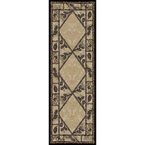 Rustic Lodge Wooded Pine Cone 8x10 Area Rug, 7'10x9'10