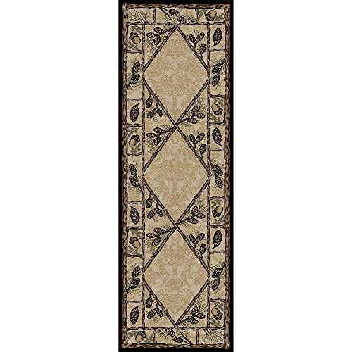 Rustic Lodge Wooded Pine Cone 8x10 Area Rug, 7'10x9'10