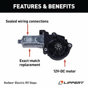 Kwikee Replacement Electric Motor for Pre-IMGL Control Steps on 1999-2005 Models — Restore Your Kwikee Electric RV Steps — Exact Fit Provides Easy Installation — Sealed Wiring Connections - 379167