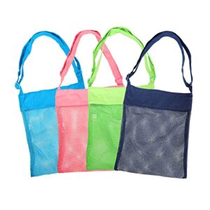 rimobul sand away beach treasures seashell pocket mesh bags - set of 4(large)