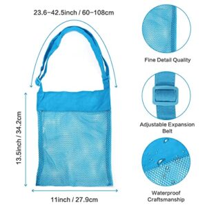 RIMOBUL Sand Away Beach Treasures Seashell Pocket Mesh Bags - Set of 2 (Large) (Baby Blue)